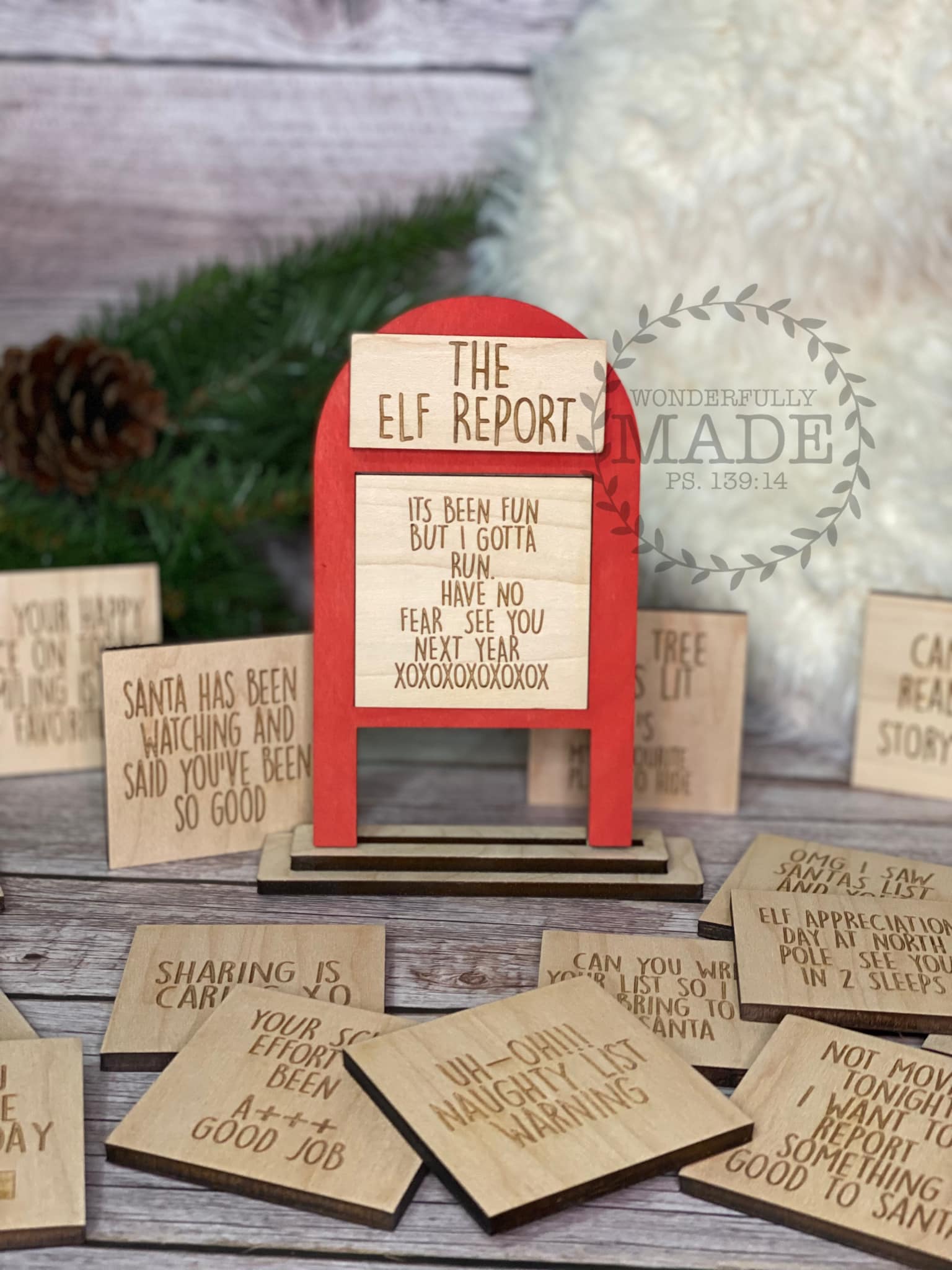 Daily Report Interhcangable Elf Sign – Wonderfully Made Gifts